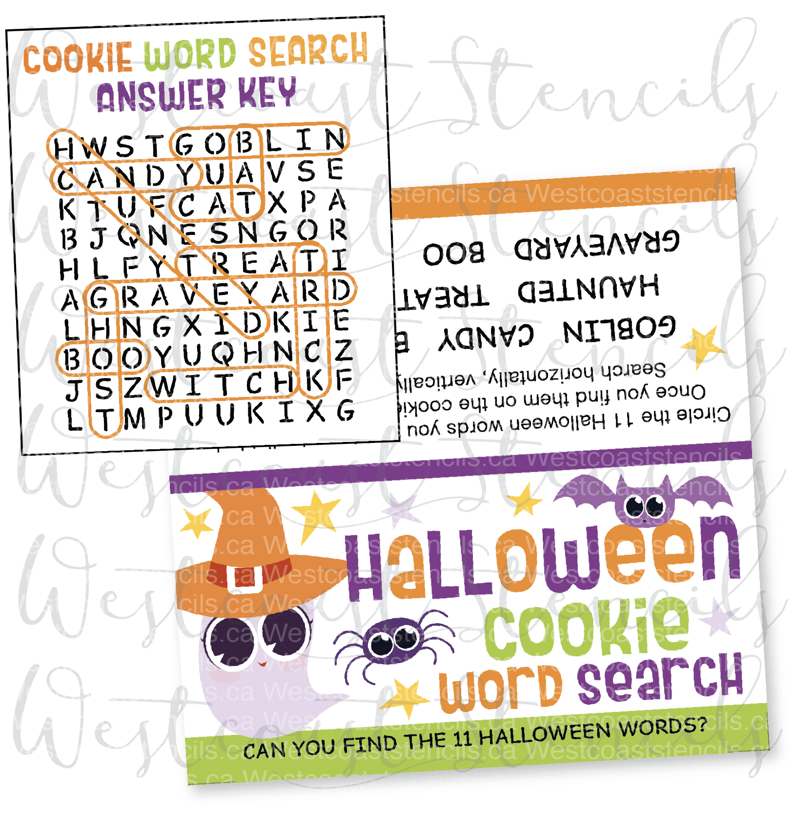 DIGITAL Halloween Word Search Bag Topper – Westcoast Stencils