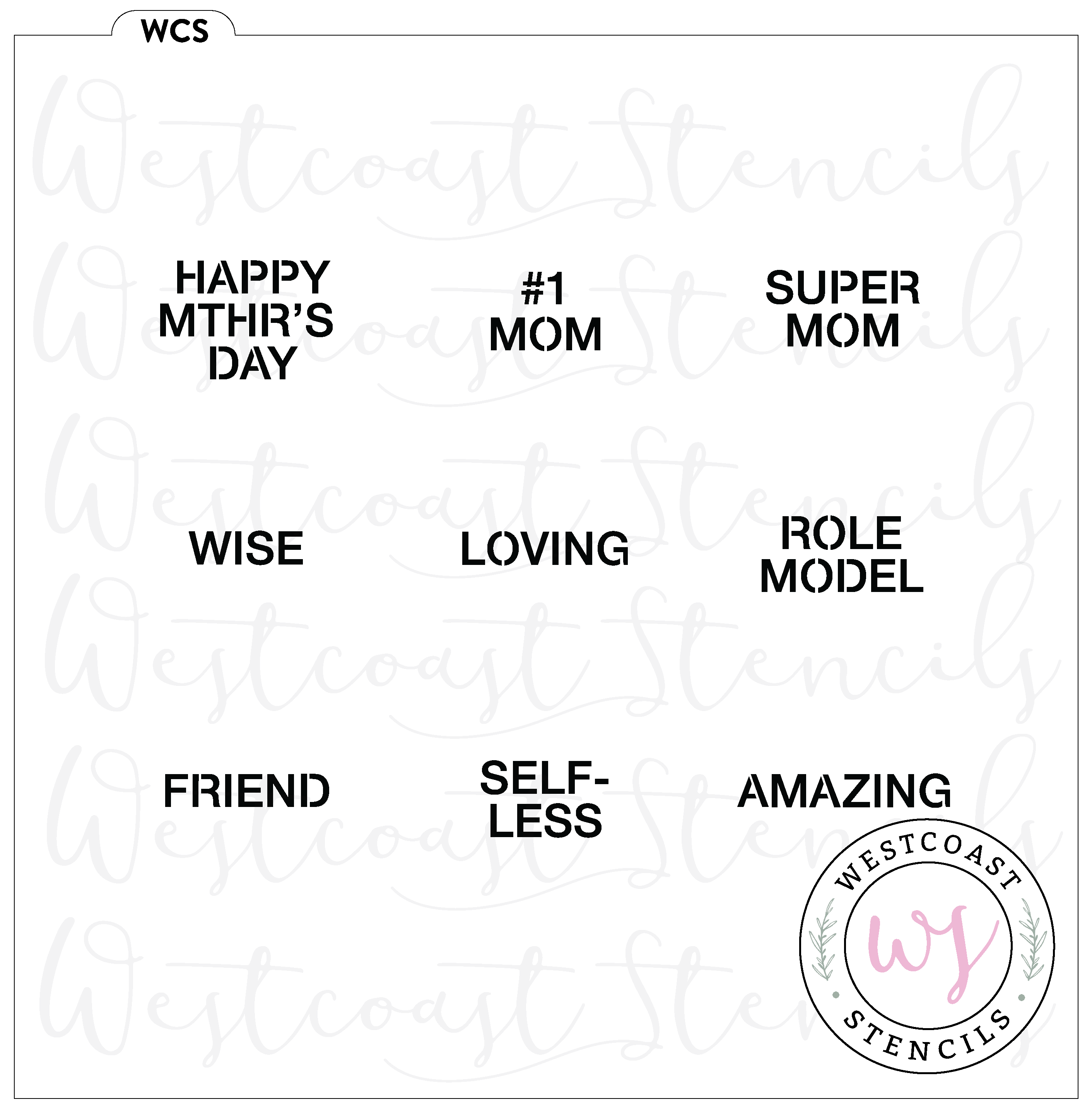 Mom Conversation Hearts Stencil - DIGITAL DOWNLOAD – Westcoast Stencils
