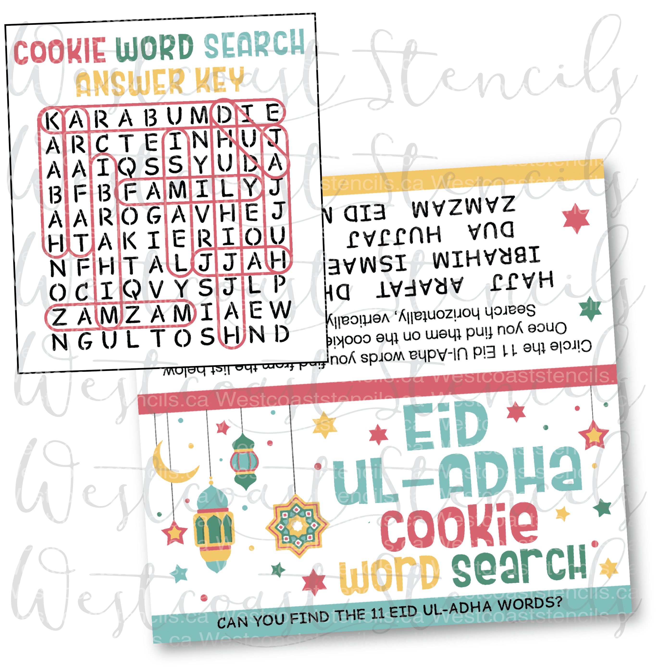 DIGITAL Eid Ul-Adha Word Search Bag Topper – Westcoast Stencils